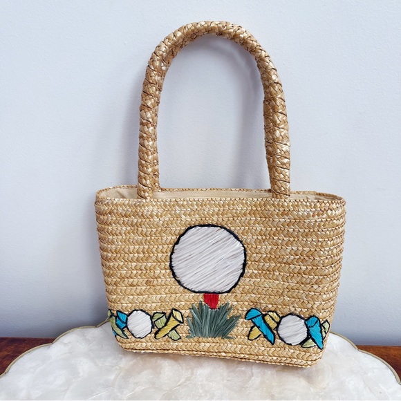 redfish designs | Bags | Redfish Designs Golf Themed Straw Bag Small ...